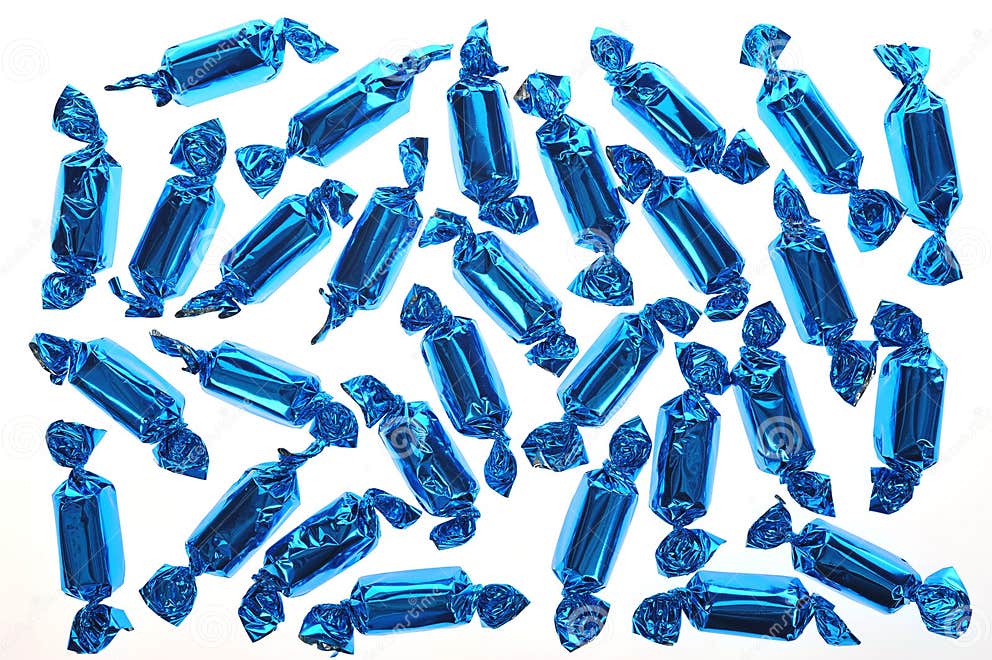 Blue candies stock image. Image of isolated, twinkling - 7615265