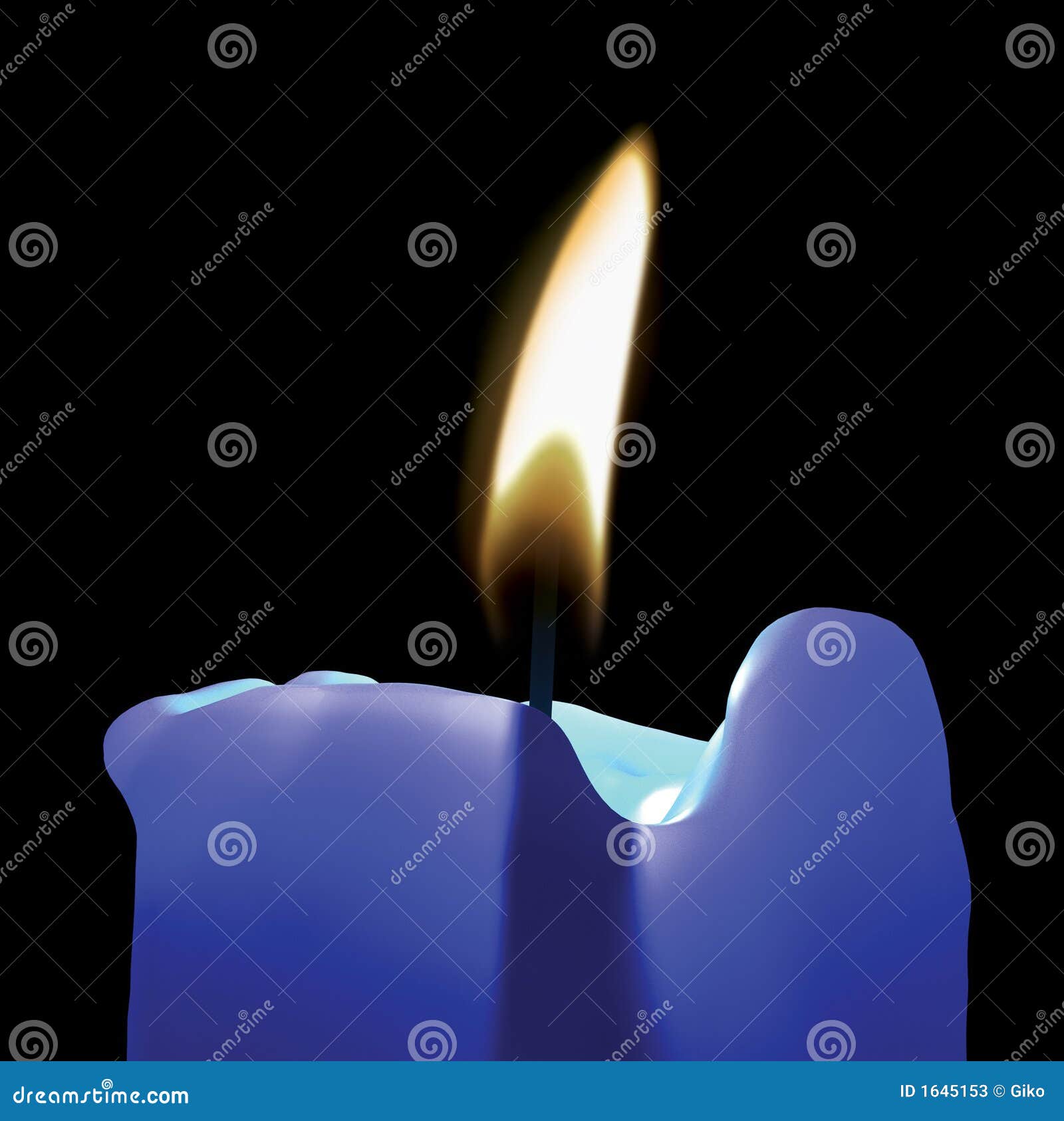 Blue Candle stock illustration. Illustration of cyan, christmas - 1645153