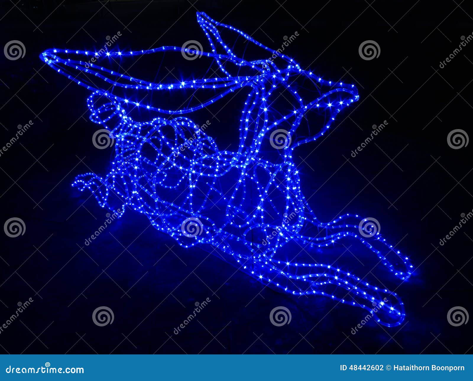 Blue Candle Tip LED Lights Shaped in Deer Stock Photo - Image of deer ...