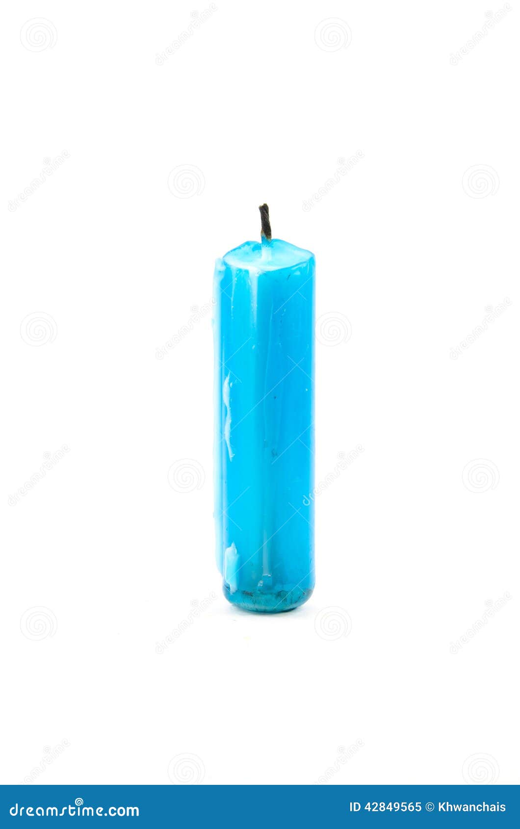 Blue Candle White Background