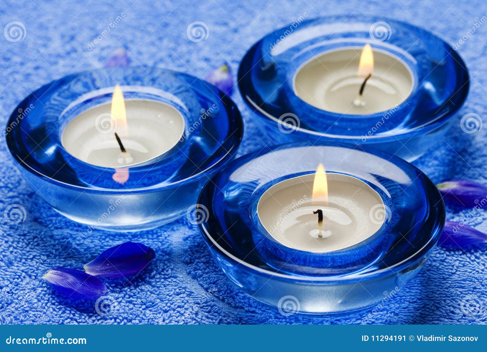 Blue candles in spa stock image. Image of flame, simple - 11294191