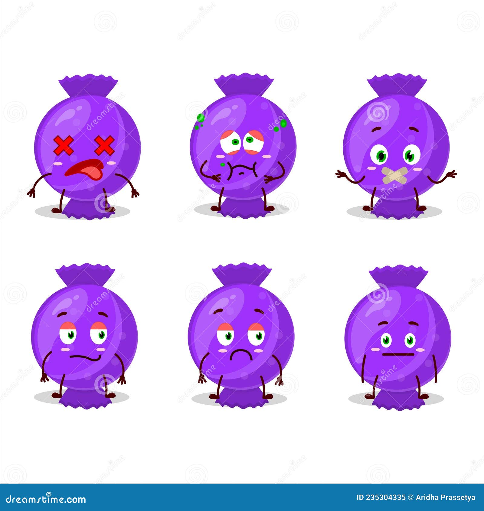Blue Candy Wrap Cartoon Character with Nope Expression Stock Vector ...