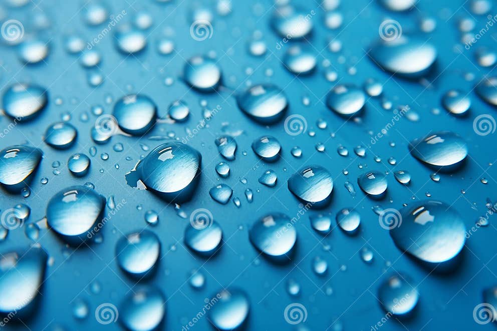 Blue Canvas Adorned Raindrops Create an Artistic Display Backdrop Stock ...