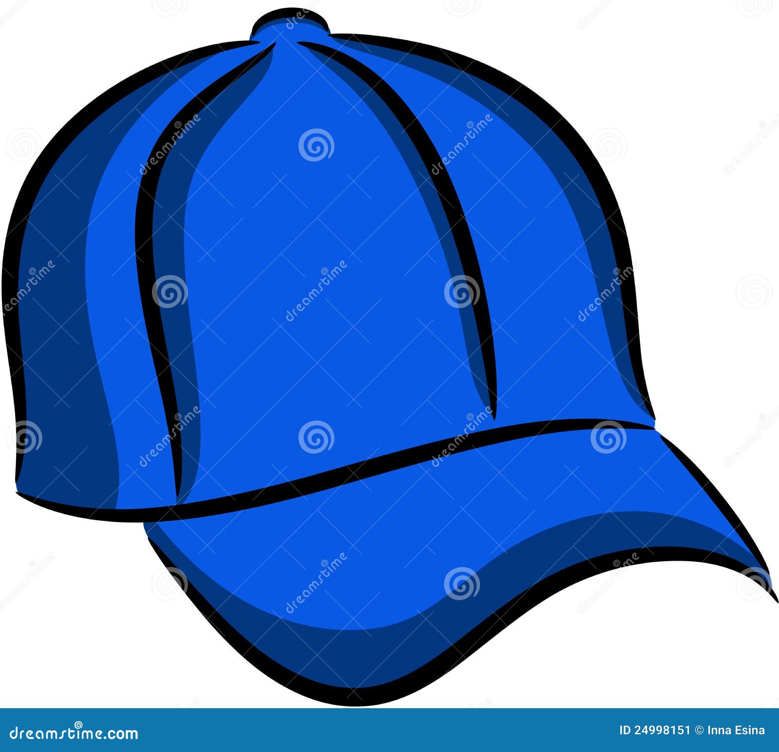 Blue cap stock vector. Illustration of cloth, uniform - 24998151