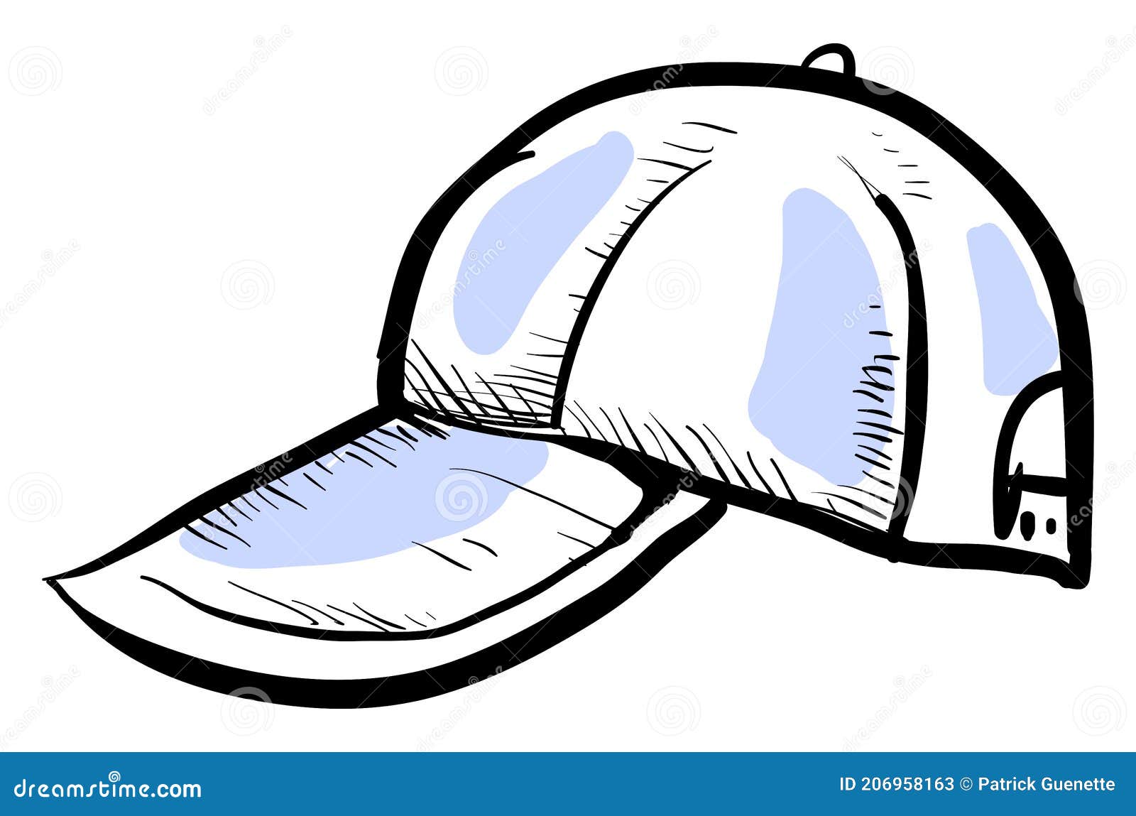 Blue Cap Drawing, Illustration, Vector Stock Vector - Illustration of ...