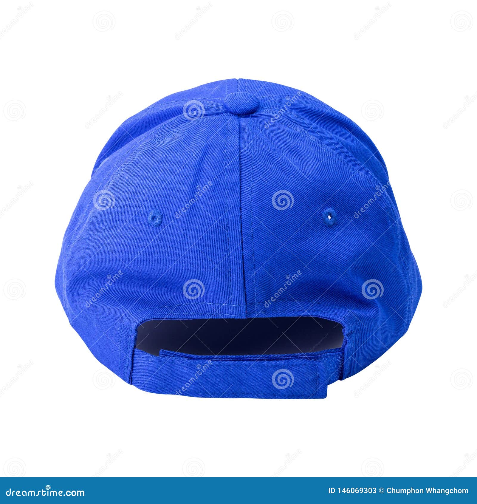 Blue Cap Isolated on White Background. Template of Baseball Cap in Back ...