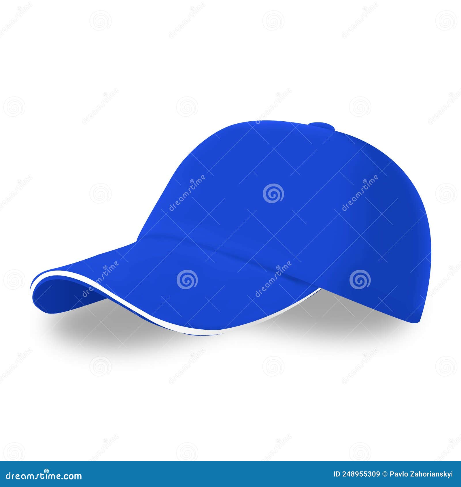 Blue Cap Mockup, Realistic Style. Vector Illustration. Stock Vector ...