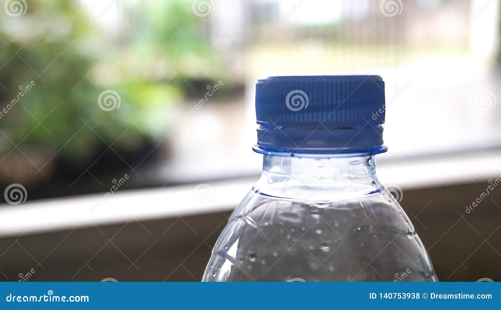 The Blue Cap of the Plastic Bottle Stock Photo - Image of cover ...