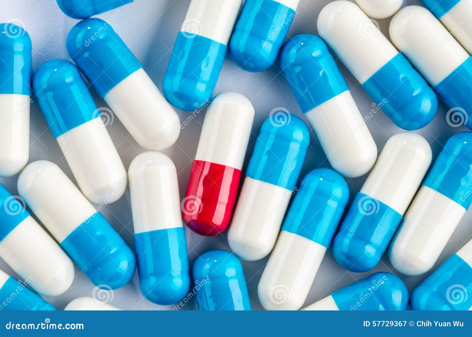Blue Capsules and Red Capsules, Medication Cure Close Up Stock Image ...