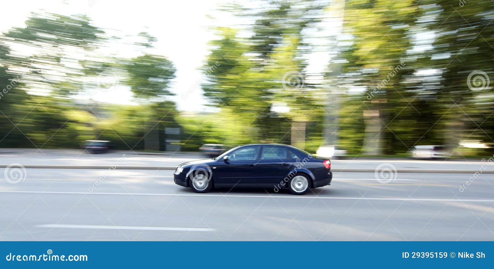 Blue car stock image. Image of driving, driver, blurred - 29395159