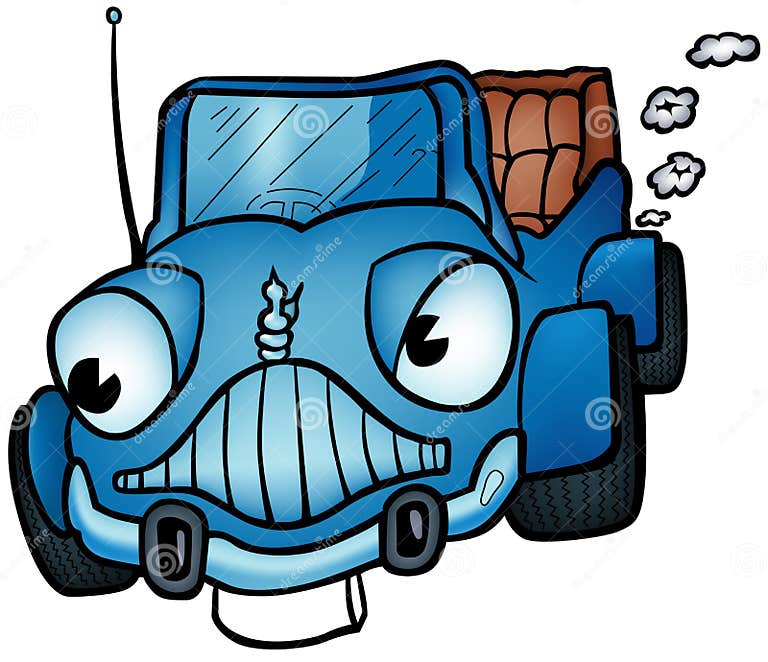 Blue Car stock vector. Illustration of blue, humorous - 5895395