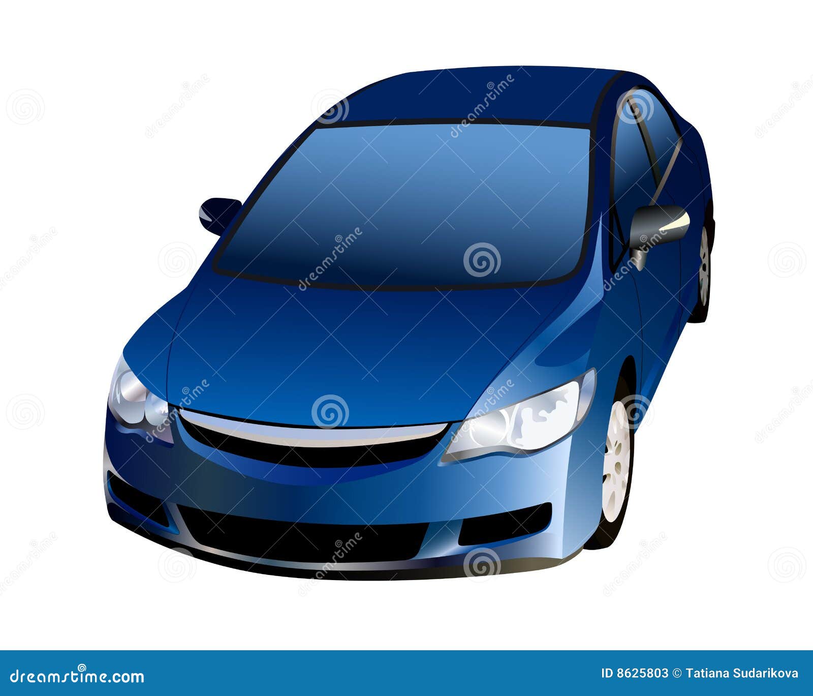 Blue car stock vector. Illustration of bumper, driving - 8625803