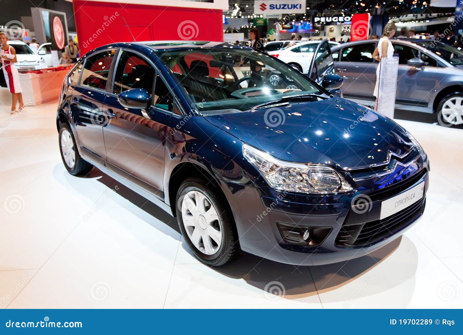 Blue car Citroen C4 editorial stock image. Image of tyre - 19702289