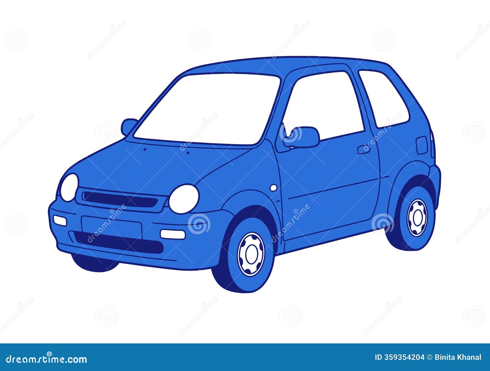 Blue Car Clipart. stock illustration. Illustration of outline - 359354204