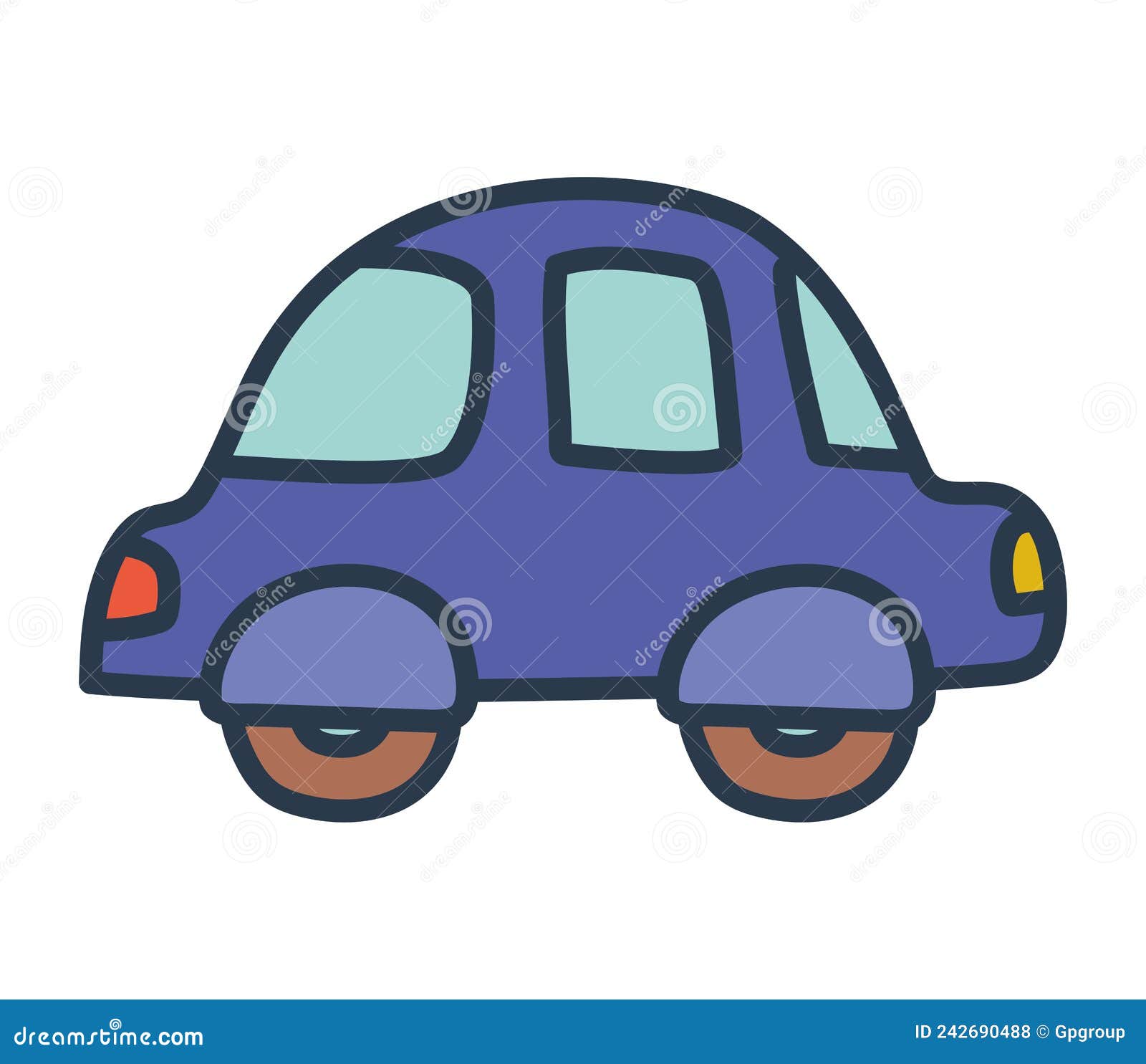 Blue car design stock vector. Illustration of mini, color - 242690488