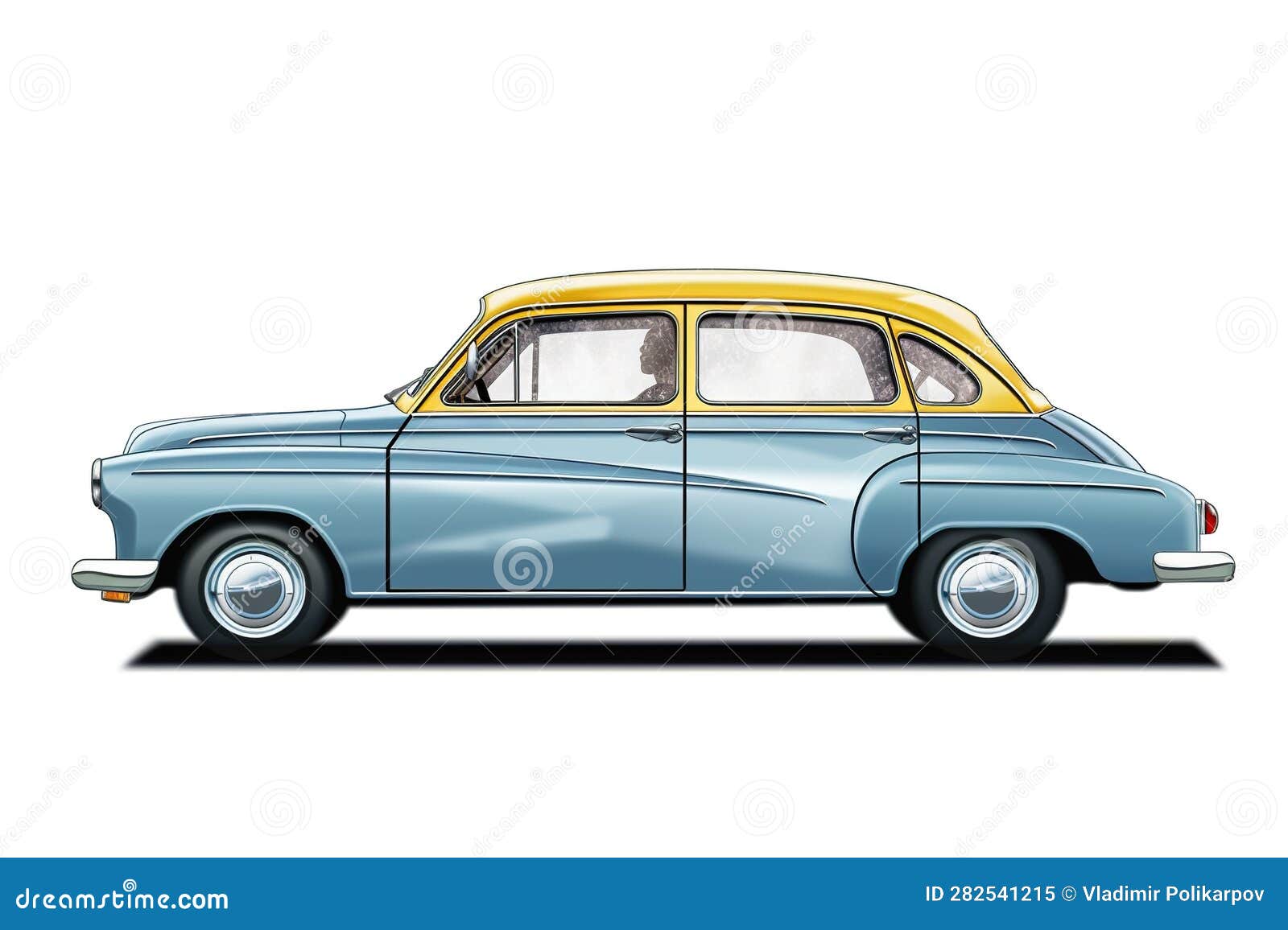 Blue Car Drawing Isolated on White Background. Generated by AI Stock ...