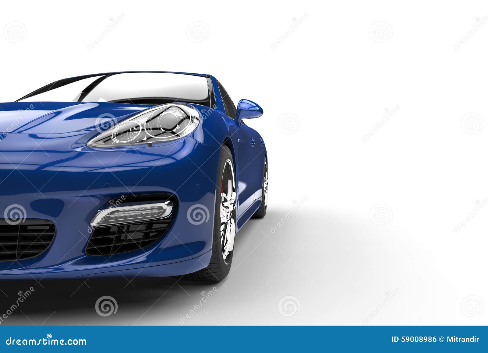 Blue Car Front View stock illustration. Illustration of headlights ...