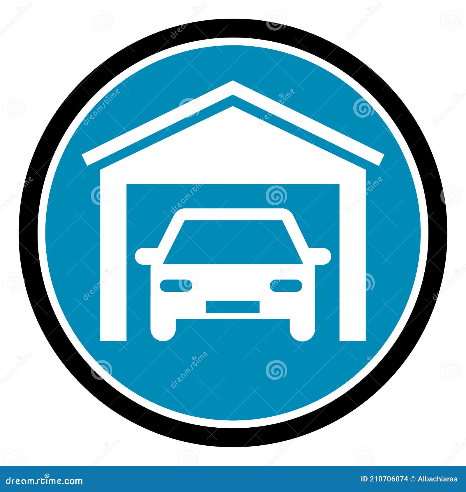 Blue Car Garage Button. Vector Icon. Stock Vector - Illustration of ...