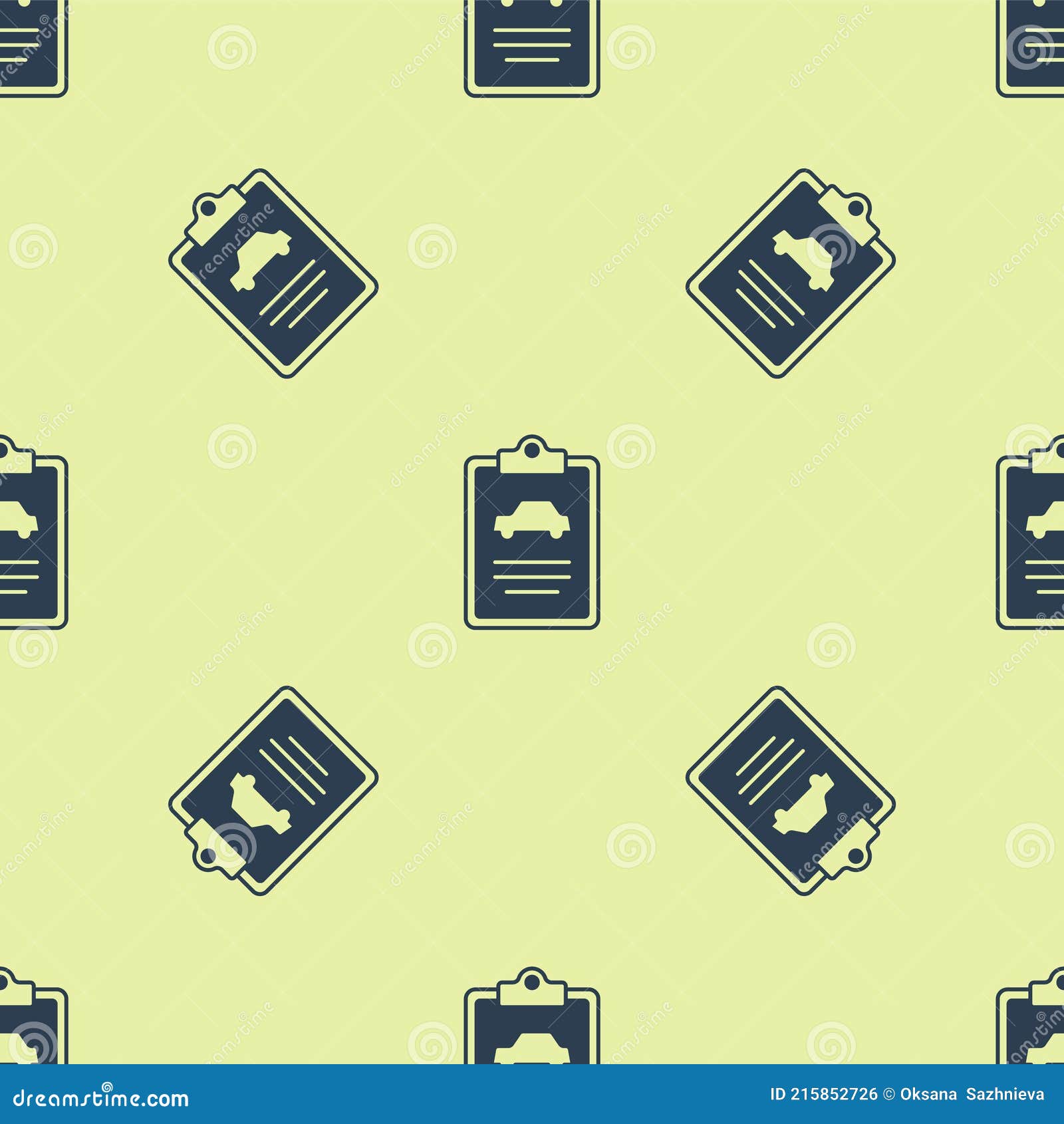 Blue Car Inspection Icon Isolated Seamless Pattern on Yellow Background ...