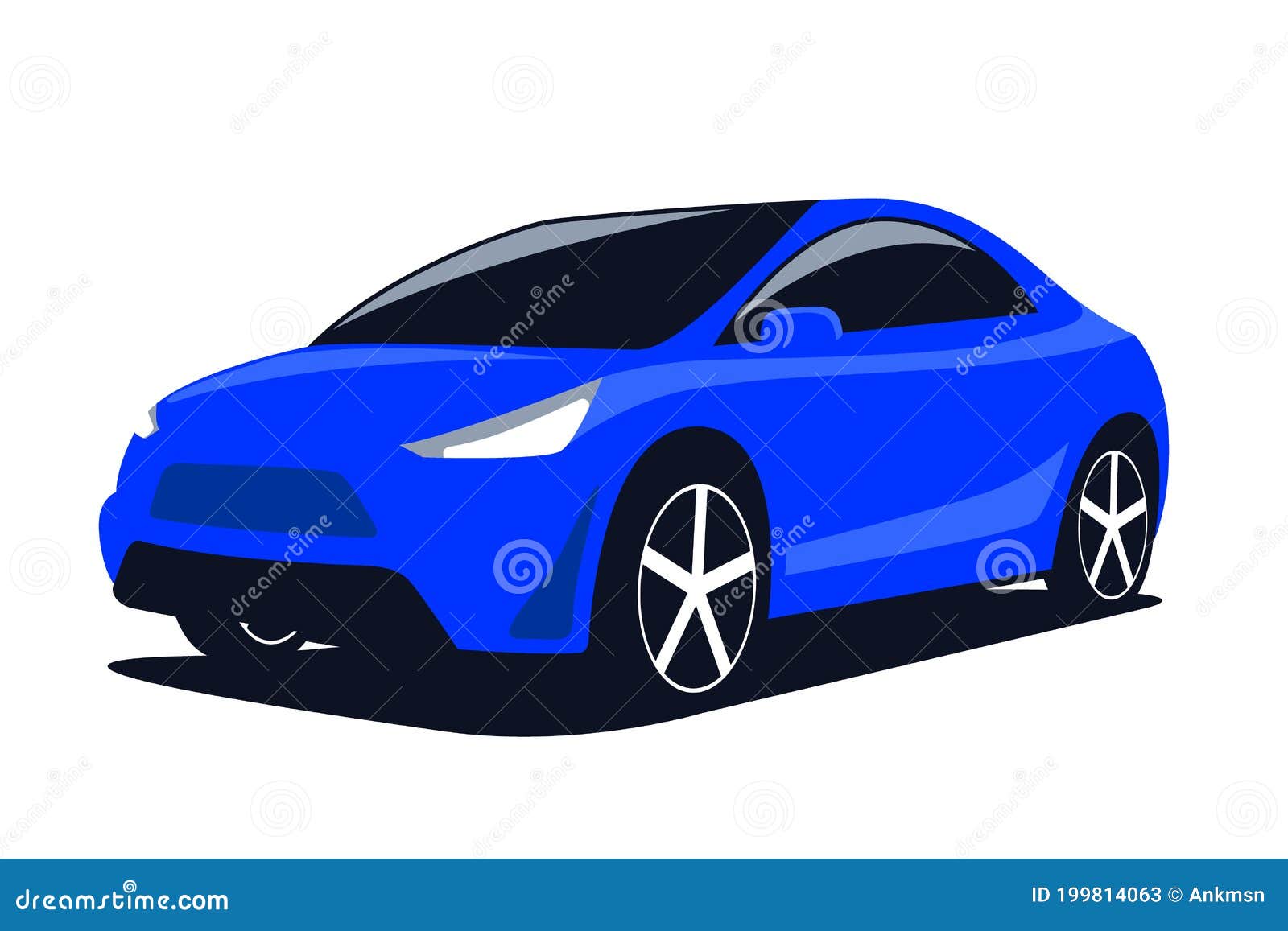 Blue Car Modern SUV Isolated on a White Background. Vector Illustration ...