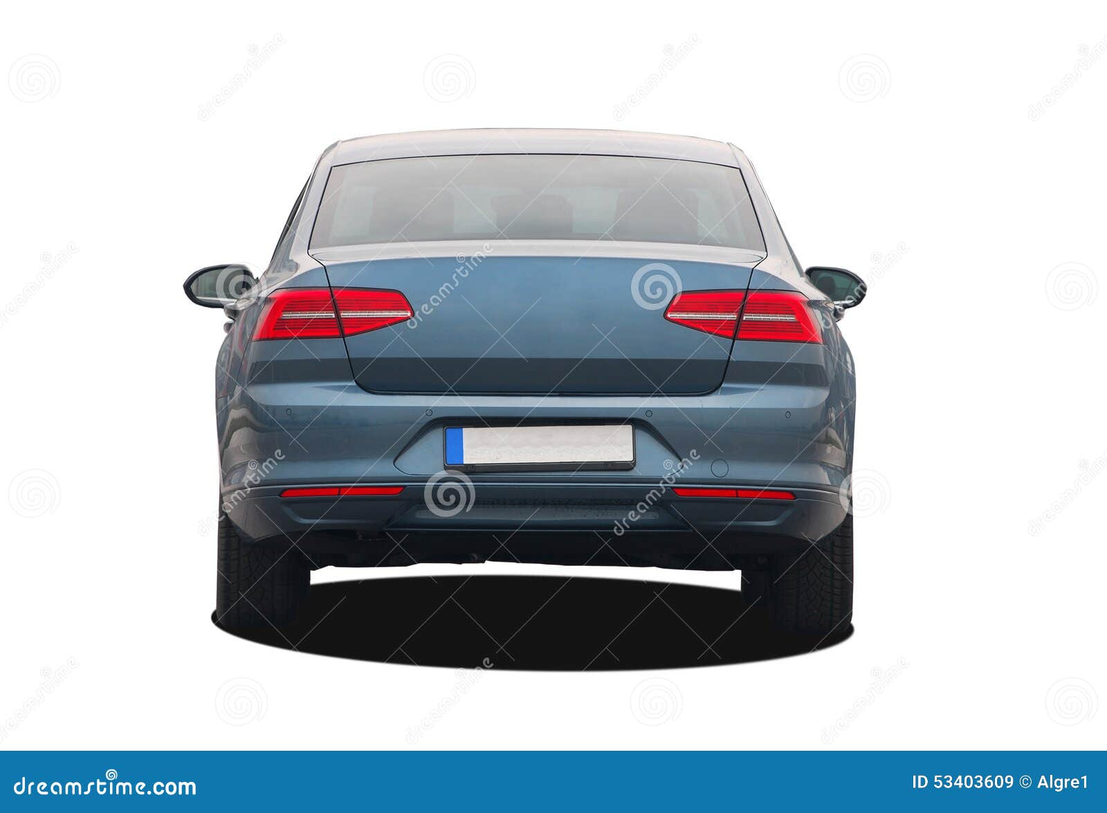 Blue car rear View stock illustration. Illustration of door - 53403609