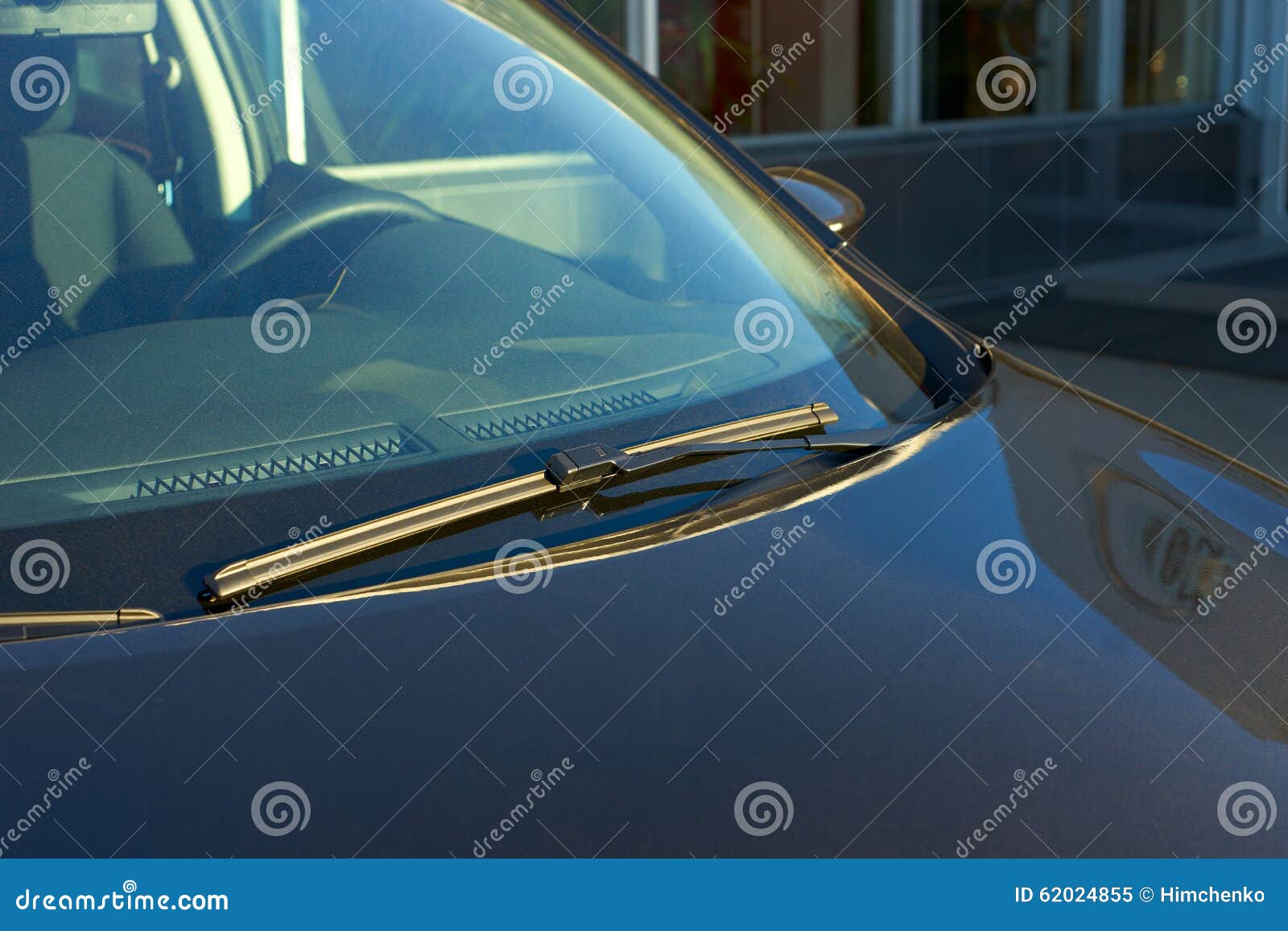 The blue car rear wipers stock image. Image of rear, reflection - 62024855