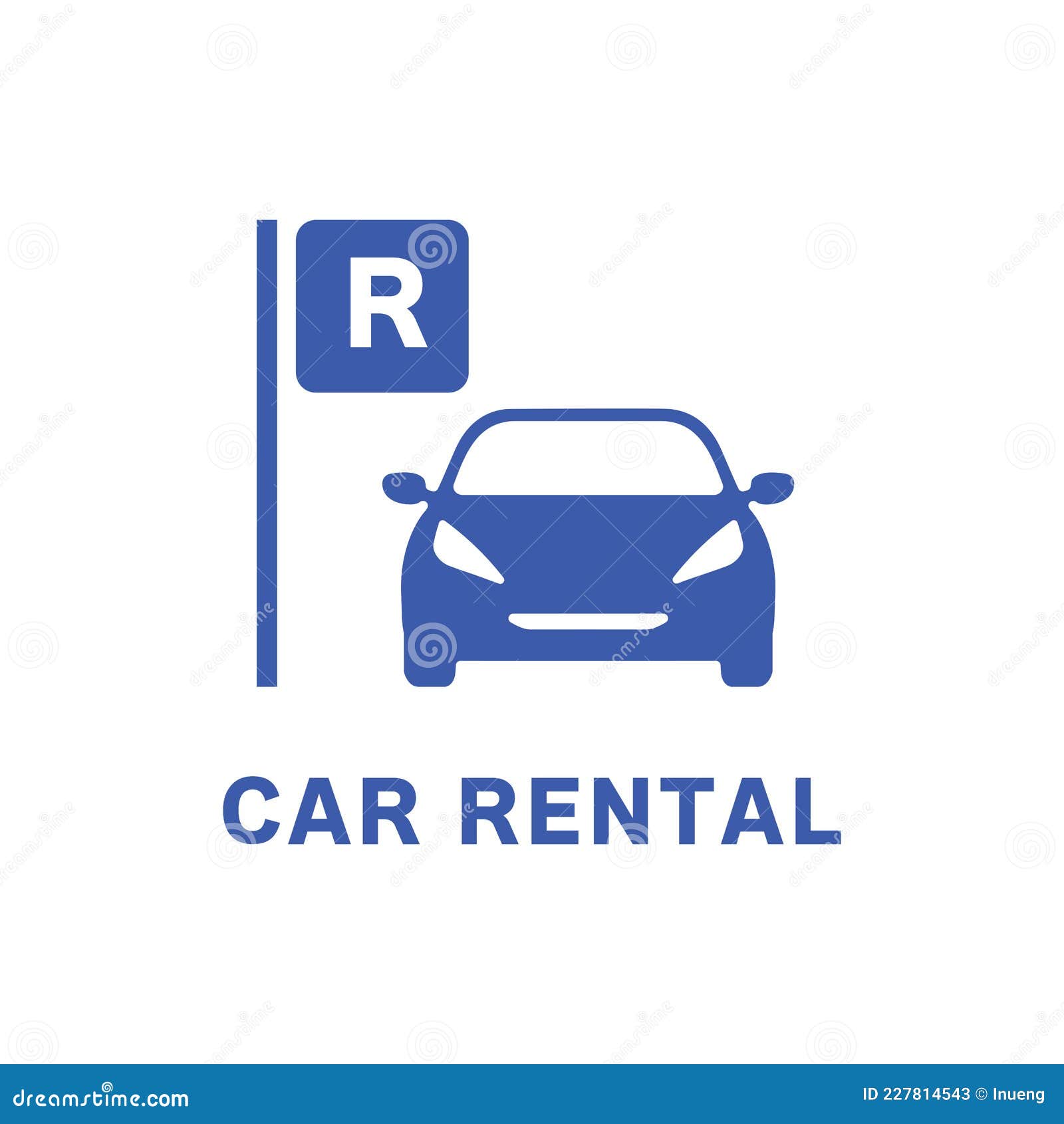 Blue Car Rental Sign Vector Stock Vector - Illustration of transport ...