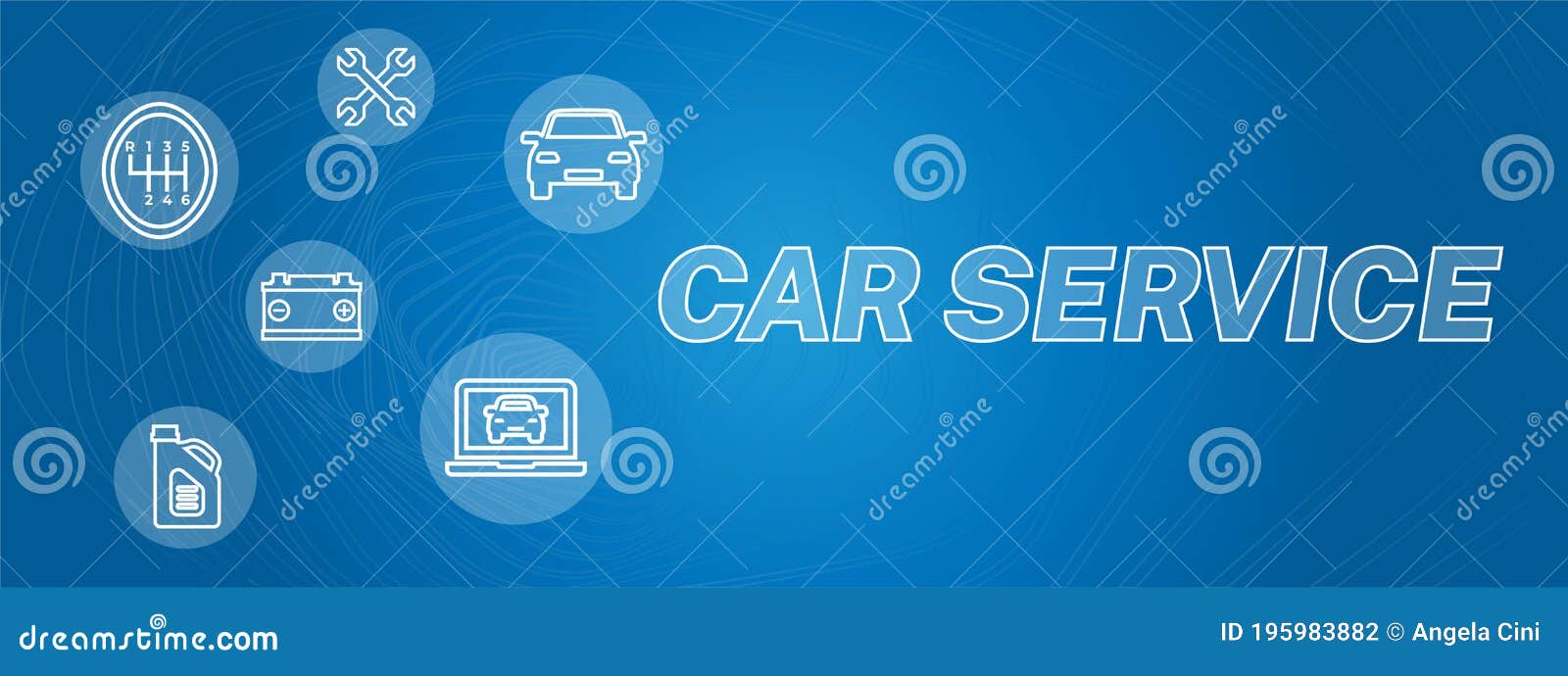 Blue Car Service Banner Background Design Stock Vector - Illustration ...