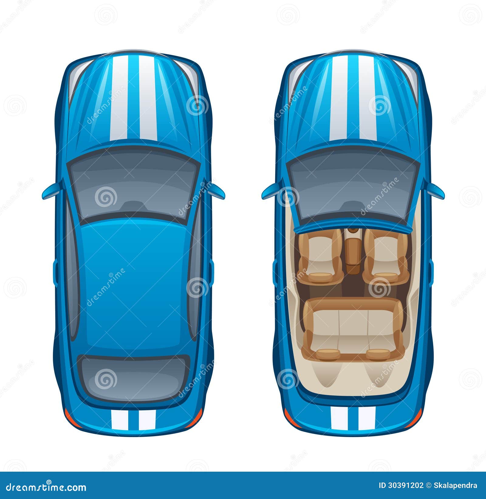 Blue car stock vector. Illustration of roadster, salon - 30391202