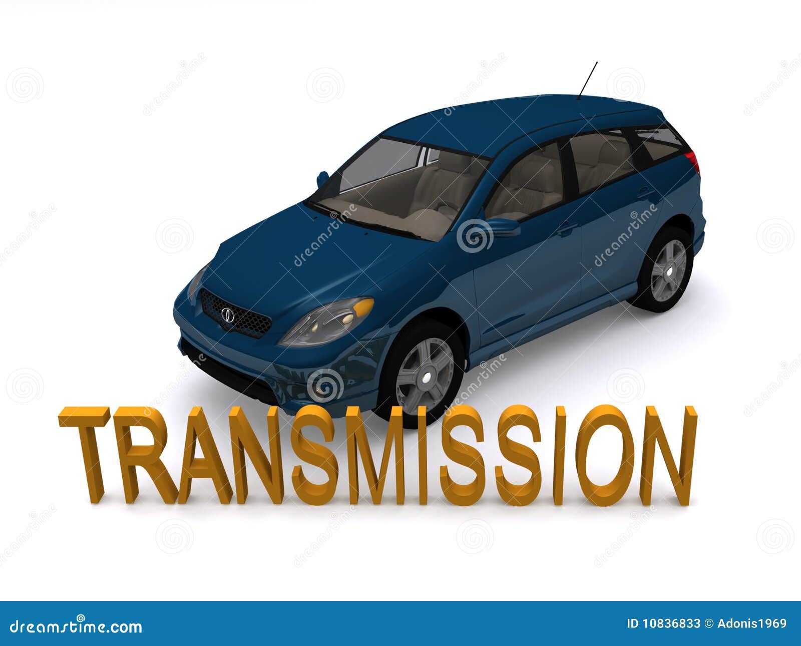 Blue car and transmission stock illustration. Illustration of ...