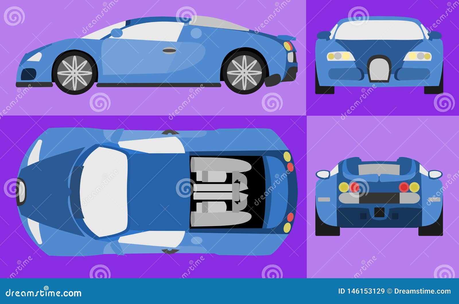 Blue Car Vector stock illustration. Illustration of crossover - 146153129