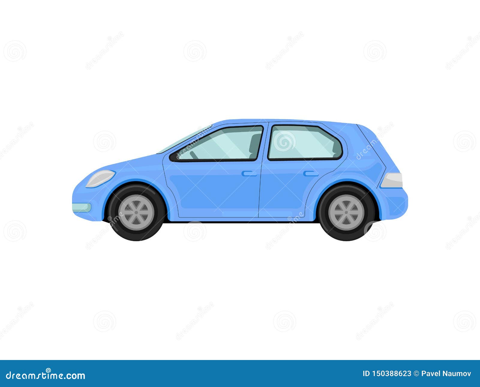 Blue Car. Vector Illustration on White Background. Stock Vector ...
