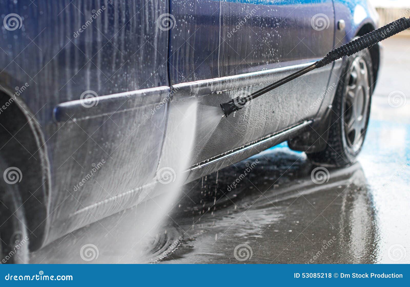 Blue car wash. stock photo. Image of clean, pressure - 53085218