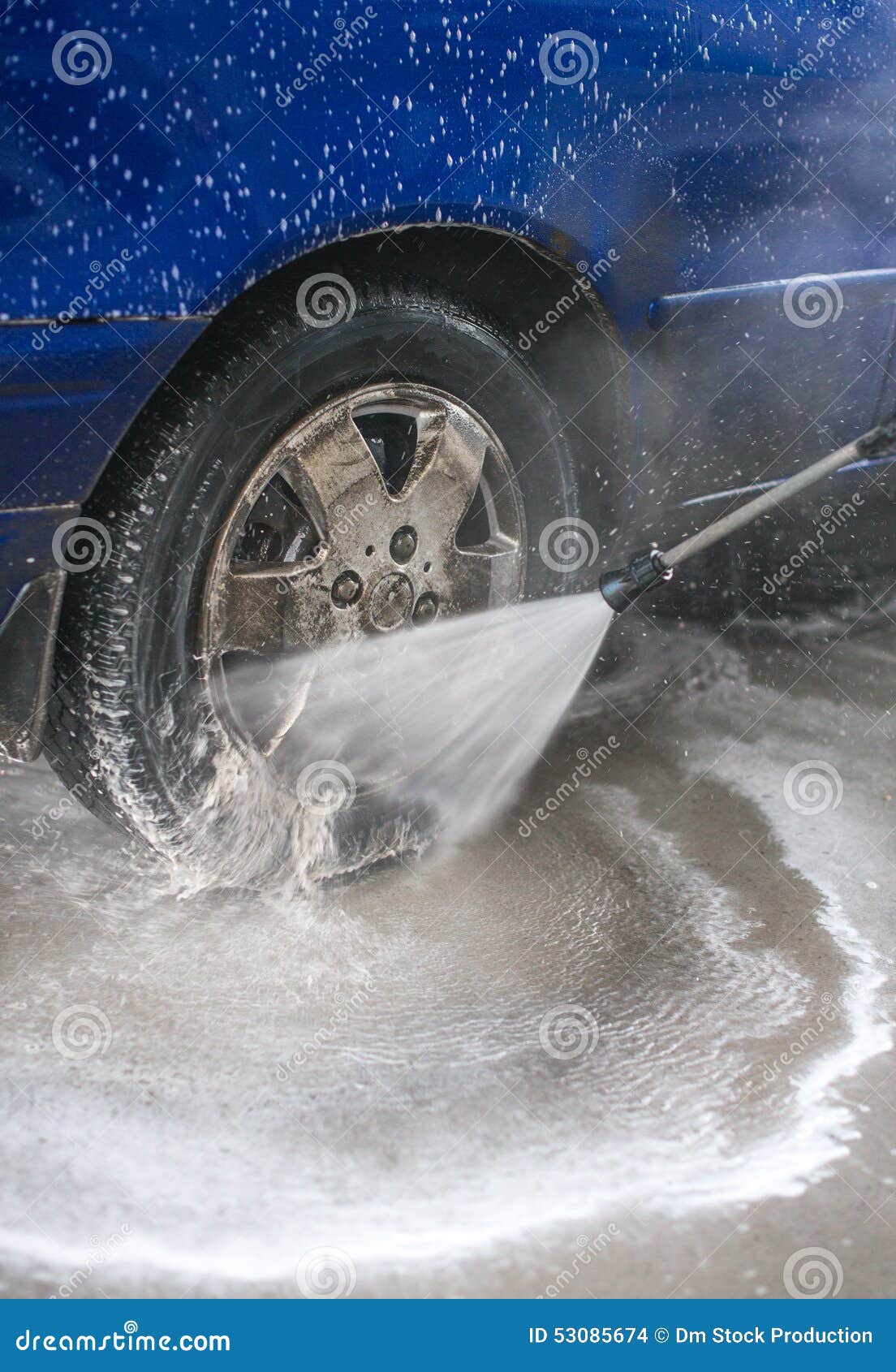 Blue car wash. stock photo. Image of splashing, care - 53085674