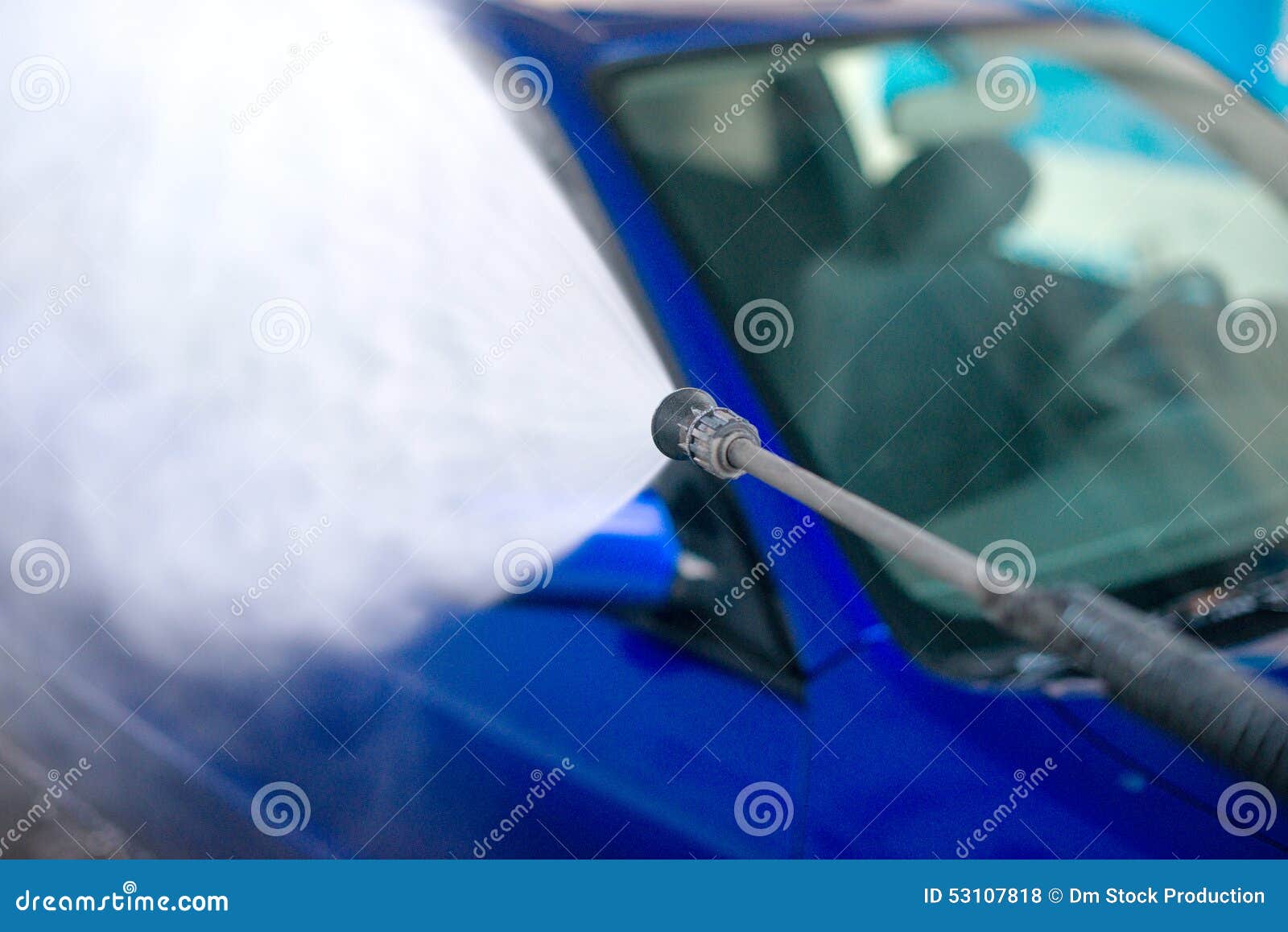 Blue car wash. stock photo. Image of soaping, automobile - 53107818