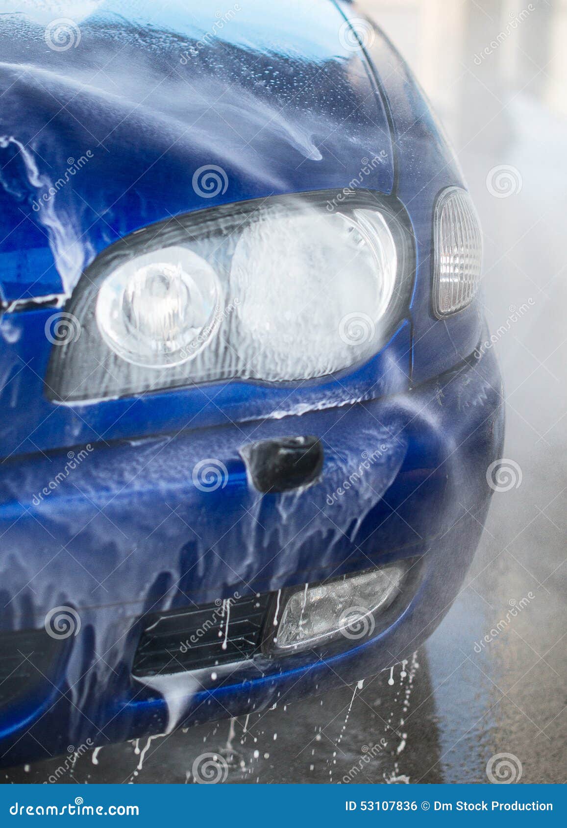 Blue car wash. stock photo. Image of maintenance, clear - 53107836