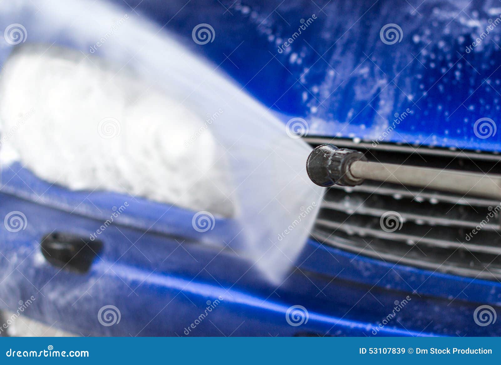 Blue car wash. stock image. Image of care, hose, dirty - 53107839