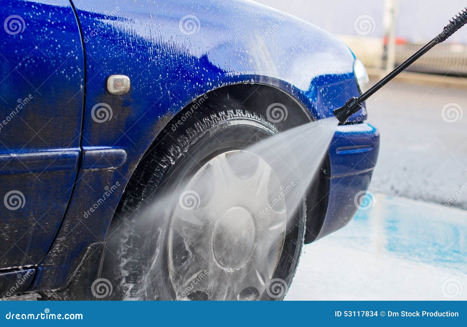 Blue car wash. stock photo. Image of splatter, auto, pressure - 53117834