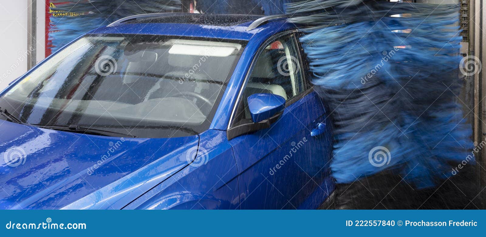 Blue car wash stock photo. Image of device, glass, labor - 222557840