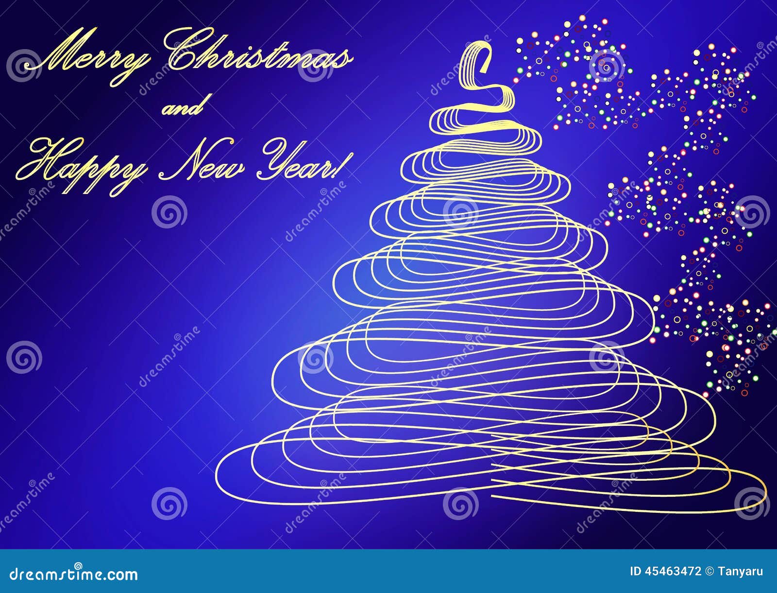Blue card christmas tree stock illustration. Illustration of banner ...