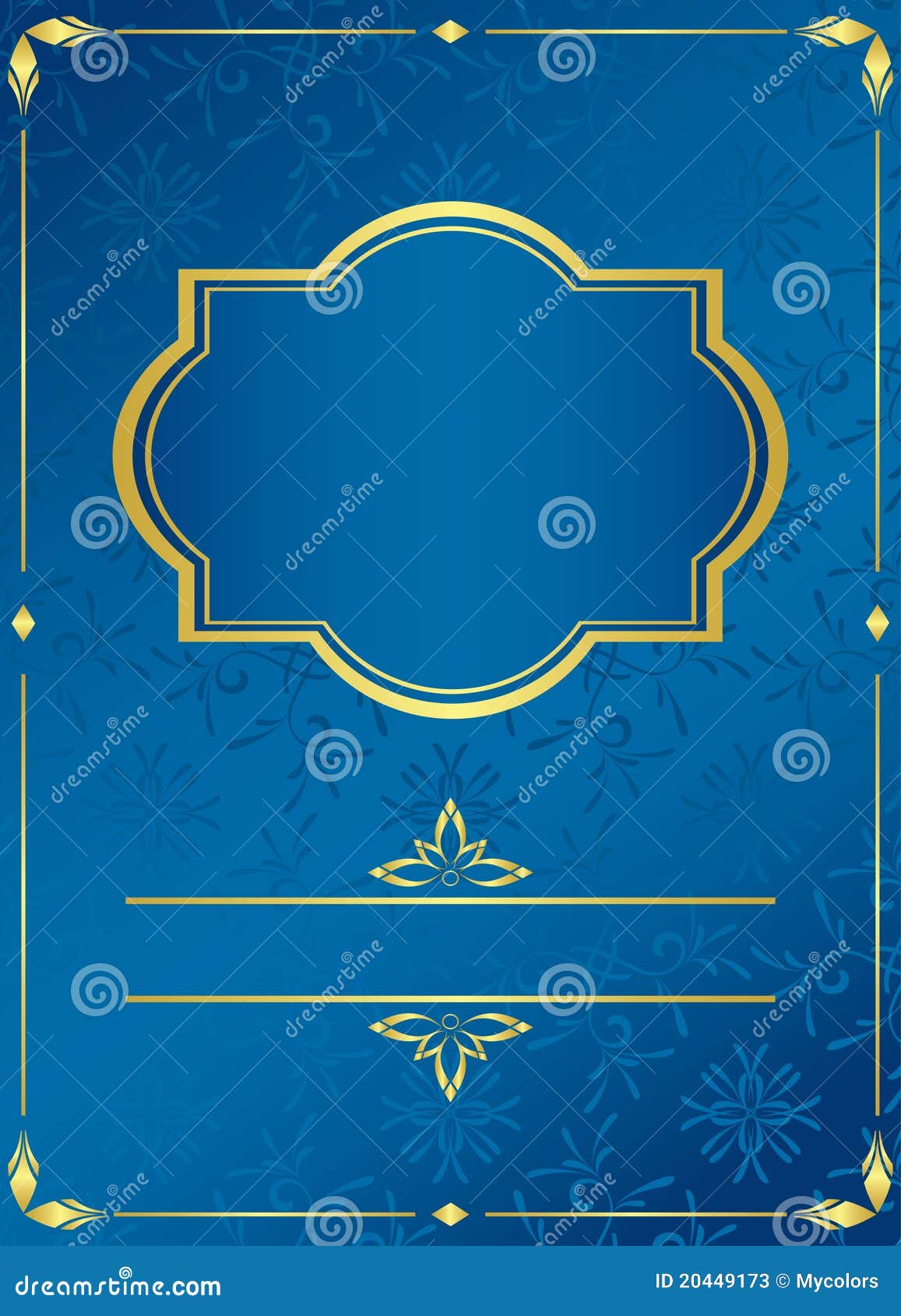Blue Card With Golden Border Stock Photography | CartoonDealer.com ...