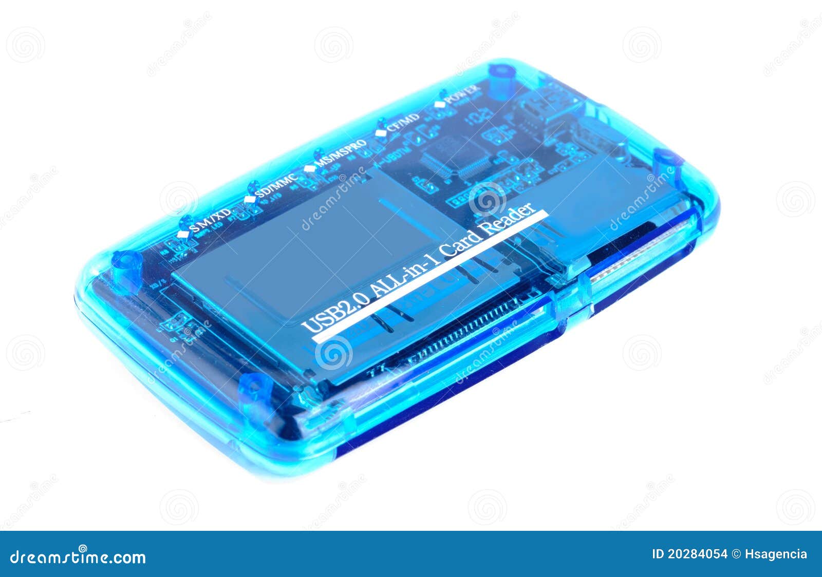 Blue Card Reader Isolated Over White Stock Photo - Image of reader ...
