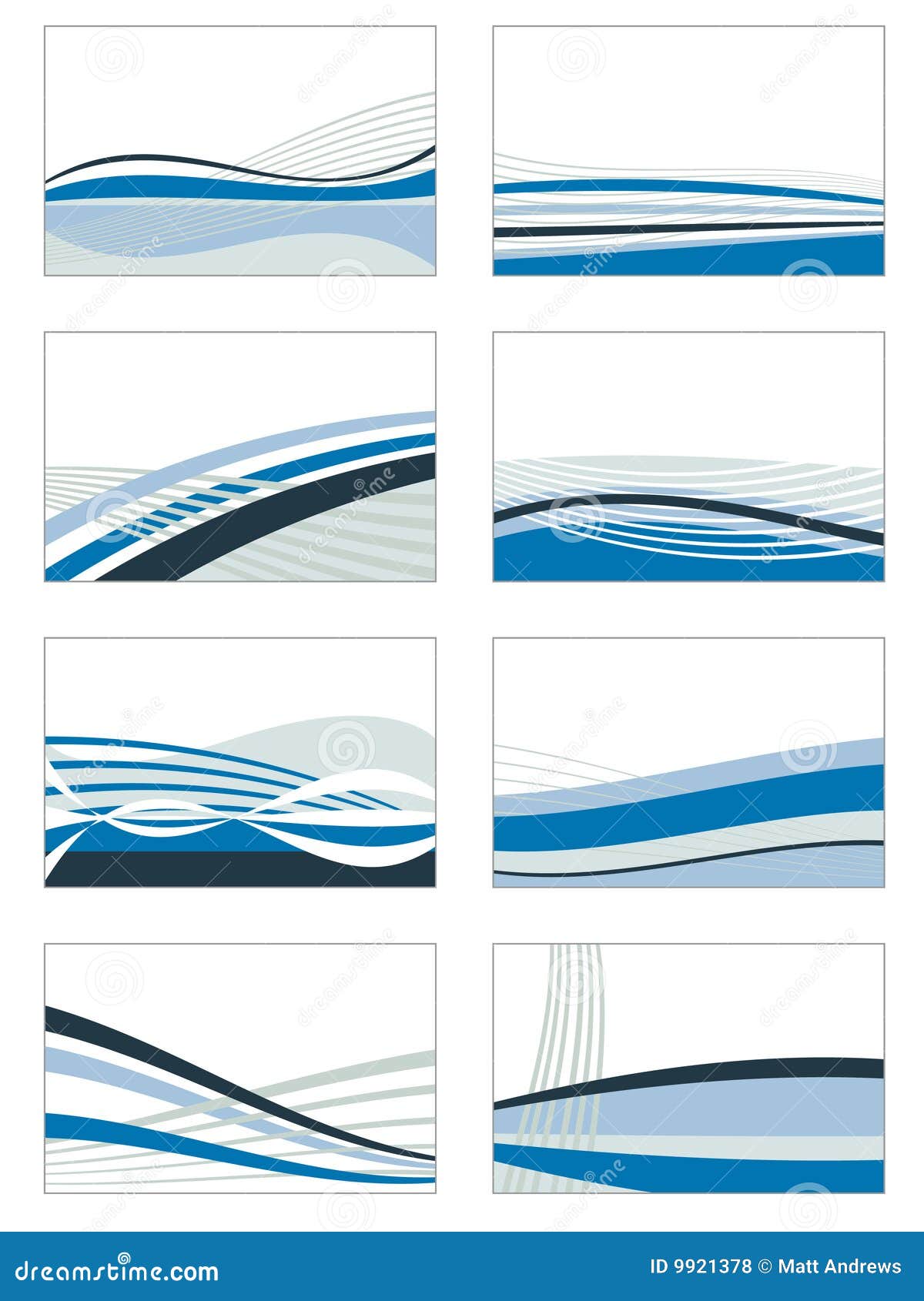 Blue card set stock vector. Illustration of white, horizontal - 9921378