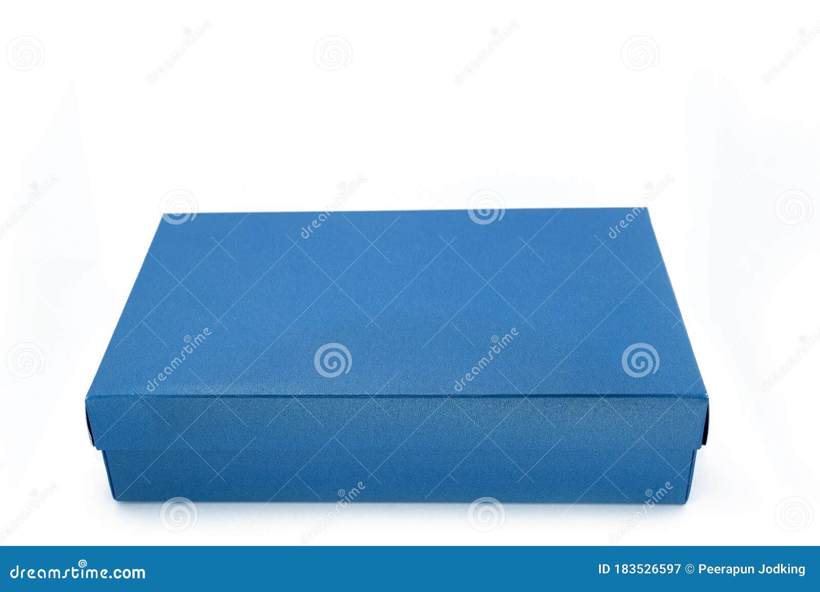 Blue Cardboard Box with Lid Front View Isolated on White Background ...