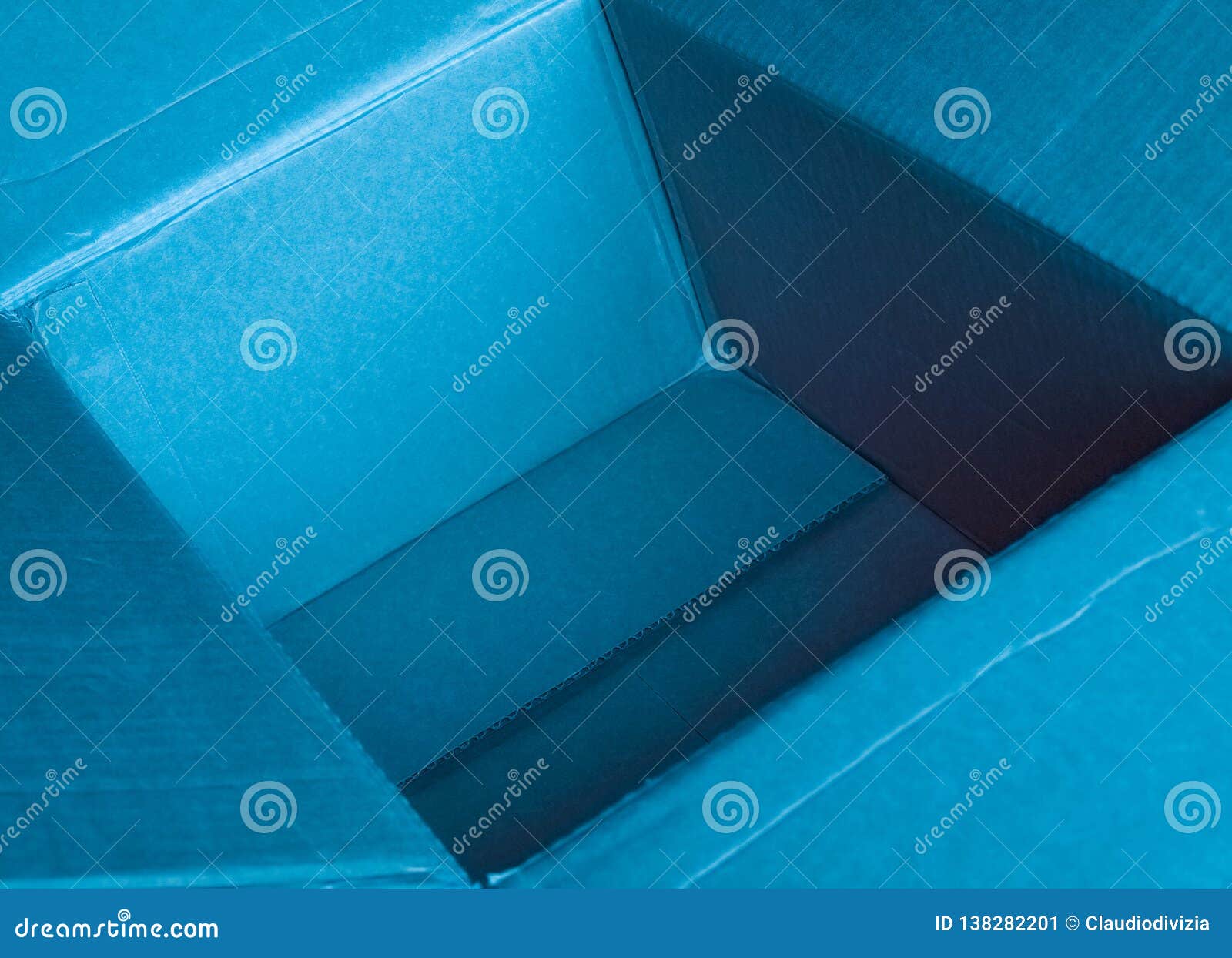 Blue Cardboard Box Packet Parcel Stock Image - Image of receive, empty ...