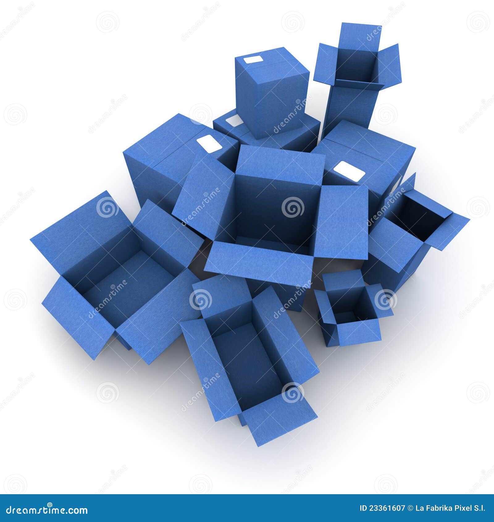 Blue Cardboard cartons stock illustration. Illustration of delivery ...