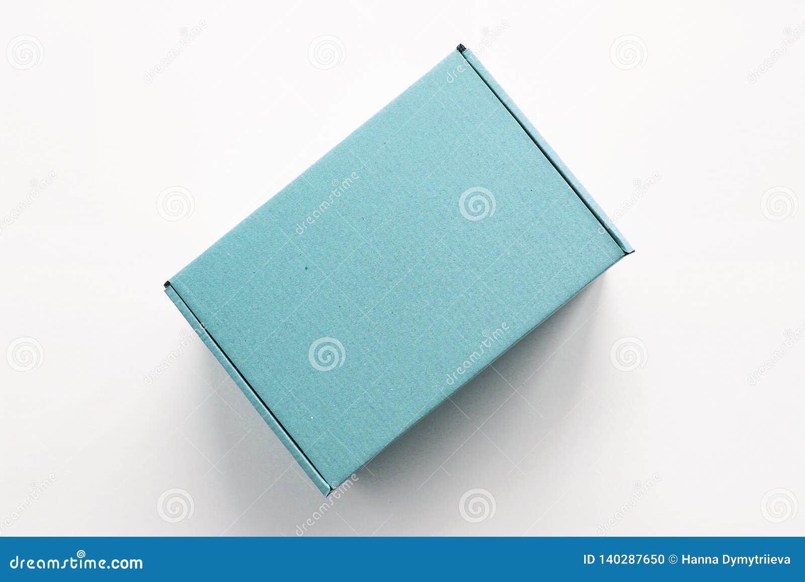 Blue cardboard gift box stock photo. Image of gift, isolated - 140287650
