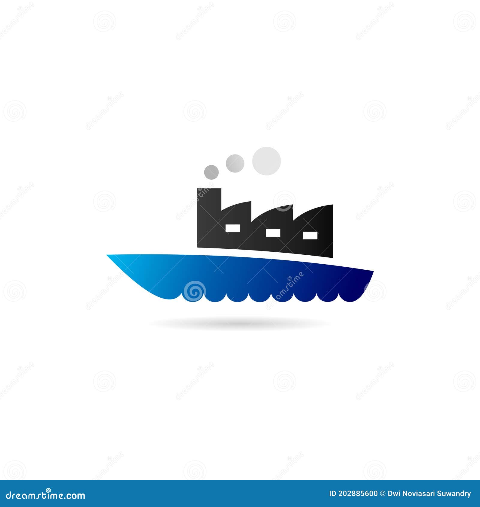 Blue Cargo Boat Logo with Wave Symbol Stock Vector - Illustration of ...