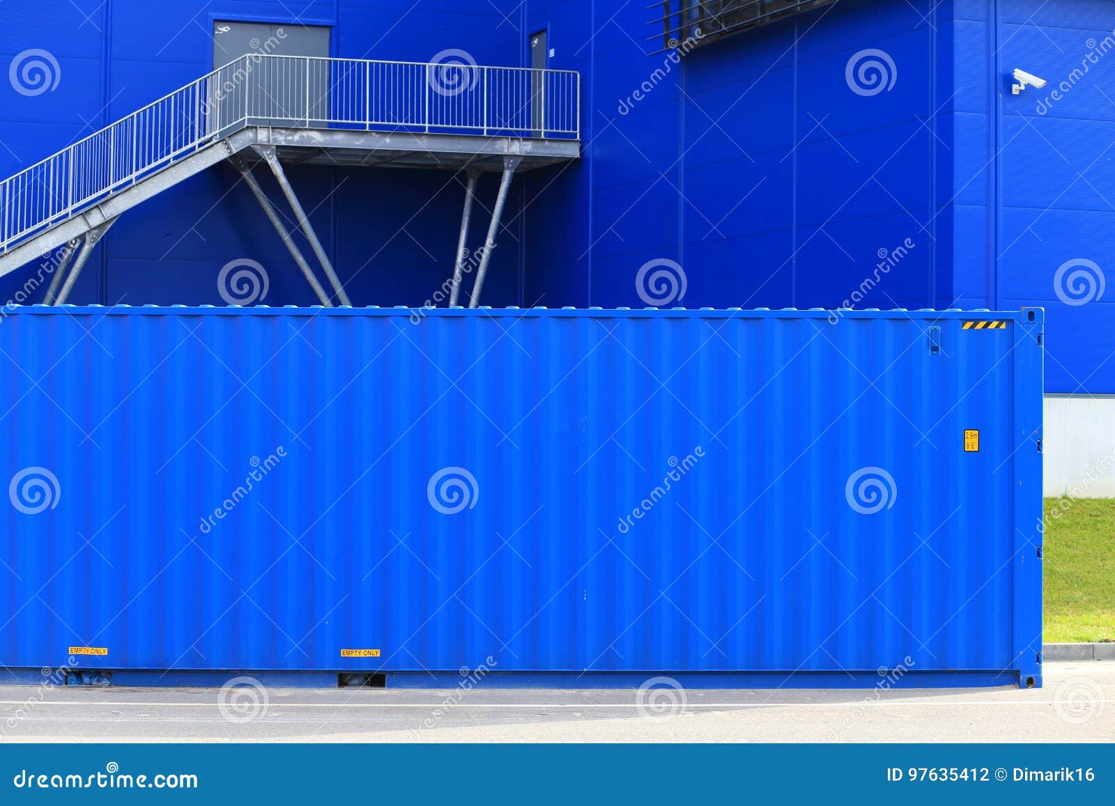 Blue cargo container stock photo. Image of business, logistics - 97635412