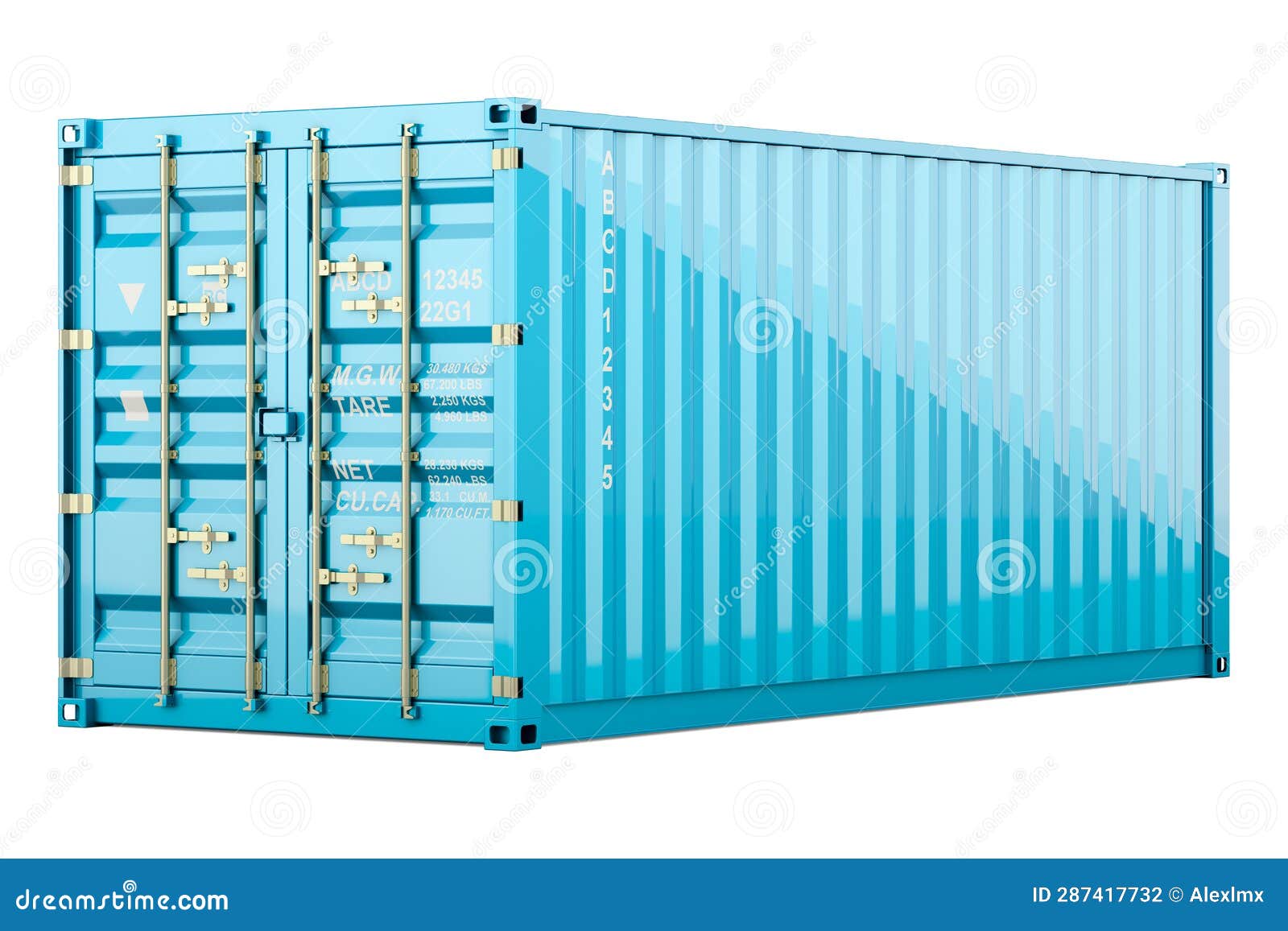 Blue Cargo Container. 3D Rendering Stock Illustration - Illustration of ...